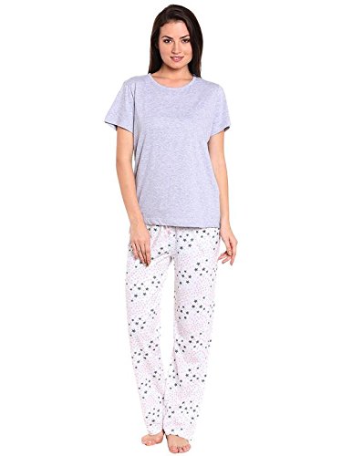 Buy Lazy Dazy Women's Sleepwear set (LD230_Grey / Off-White _ L) at ...