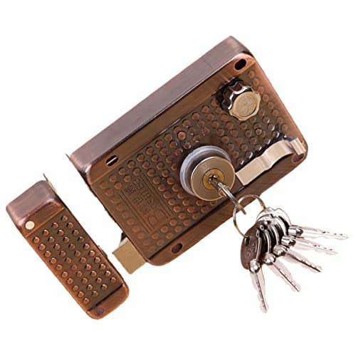 Rim Lock and Handle Set Traditional Brass Rim Lock Set Surface Door ...