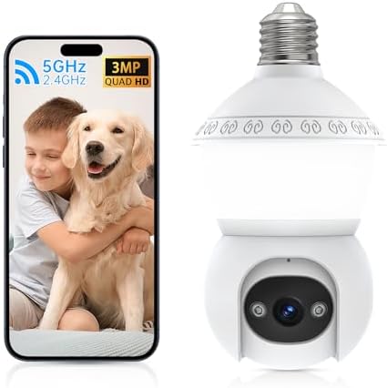 Amazon.com : DYPCO Light Bulb Security Camera Wireless Outdoor,5G& 2.4G ...