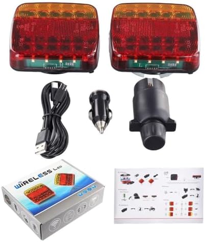 2pcs Wireless Magnetic LED Truck Tail Light Trailer Rear Light Signal ...