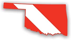 Amazon.com: Oklahoma State Shaped Diver Down Flag Sticker Decal - Self Adhesive Vinyl ...