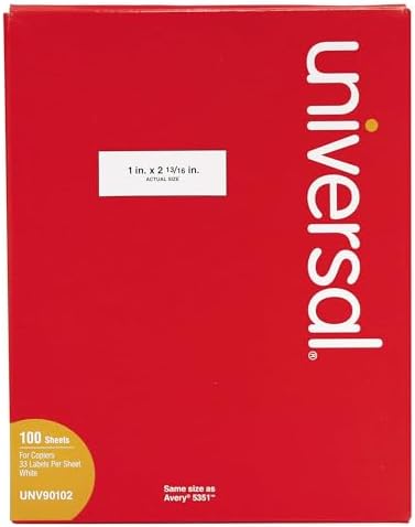 Amazon.com : Universal 90102 Address Labels for Copiers, 1 x 2-13/16 ...