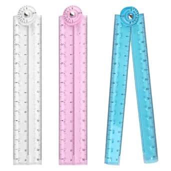 3 Pack Foldable Rulers,30cm Geometric Folding Rulers Measuring ...