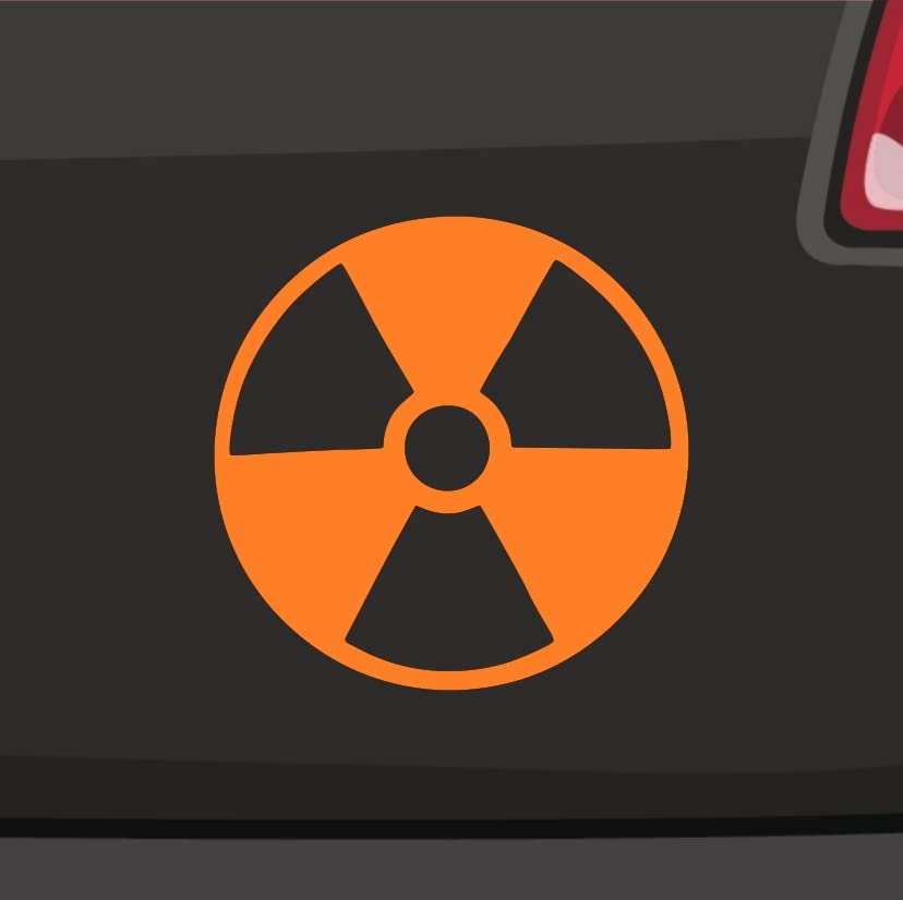 Radioactive Symbol Orange Nuclear Sign On A Dark Black Background