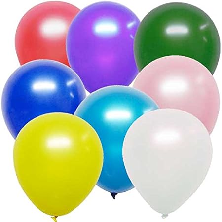 AMFIN® 10 Inch (Pack Of 50) Multi Metallic Balloons with Matching ...