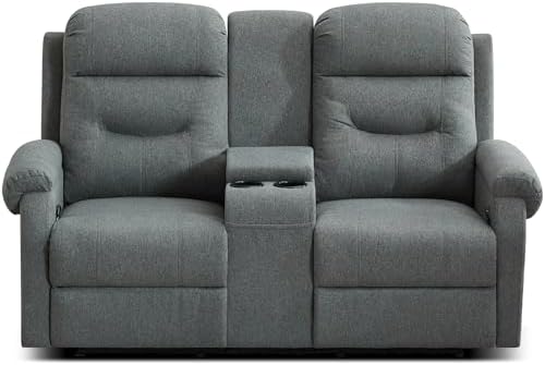 Amazon.com: DRMBOOK RV Loveseat Recliner Sofa with Console, Linen ...