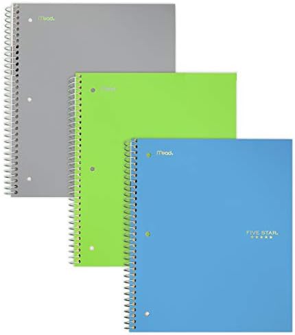 Amazon.com : Five Star Spiral Notebooks, 1 Subject, Wide Ruled Paper ...