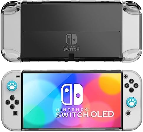 Amazon.com: GUTIAL Crystal Dockable Case for Nintendo Switch OLED Model ...