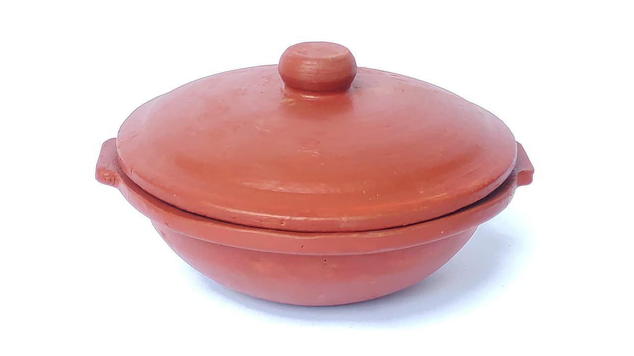 Buy Paarambarya® Earthen/Clay Appachatty/Aappa Kadai/Fry Pan with Lid ...