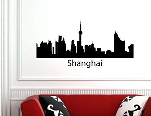 Amazon.com: Shanghai China City Skyline Vinyl Wall Decals Quotes ...