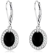 Amazon.com: AOBOCO Sterling Silver Blue Bella Earrings Embellished with ...