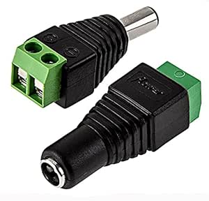 FEDUS DC Power Jack Plug Adapter Connector, 12V, 24V Male + Female 2.1 ...