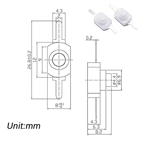 Snapklik.com : Mxuteuk 50pcs White Self-Lock Micro Push Button Switch ...