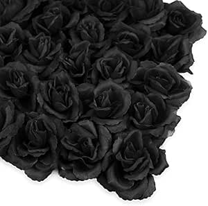 Amazon.com: Larksilk Artificial Black Roses - 100 Pieces of 8-Inch ...