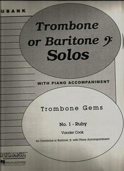 Trombone Gems No.1- Ruby (Trombone or Baratone Solos with Piano ...