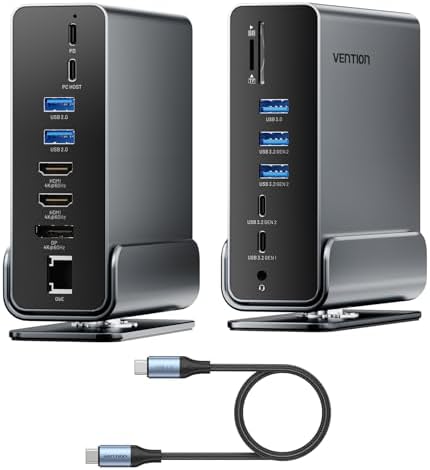 USB C Docking Station 15 IN 1 Dual Monitor Docking Station Single 8K ...