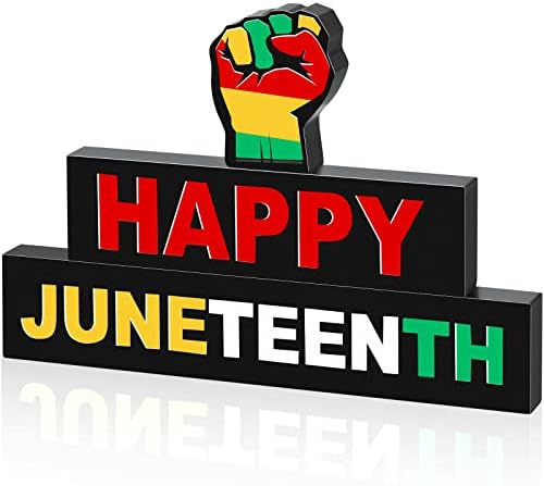 Amazon.com: Vicenpal 3 Pcs Happy Juneteenth Table Sign Wooden ...
