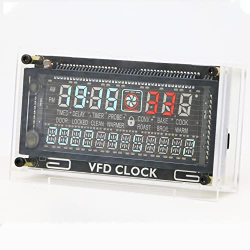 Vastarry Two-Color Vacuum Fluorescent Display Clock VFD Clock Retro Electronic VFD Digital Clock ...
