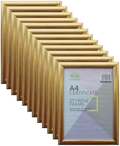 M1SS (Set of 12 - A4 Gold Photo Frame Styrene Front A4 Size Picture ...