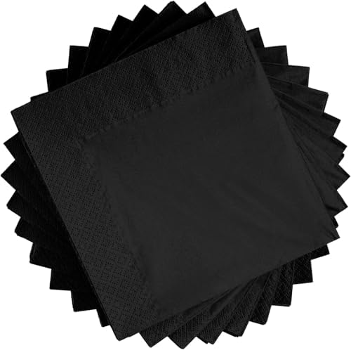 Amazon.com: Premium Party Beverage Napkins Black - 100 Count, 2-Ply ...