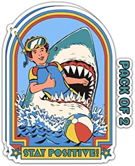 Amazon.com - Stay Positive Shark, Funny Laptop, Tumbler, Car Bumper ...