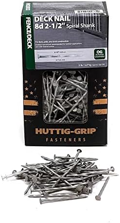 Amazon.com: Huttig-Grip Fence Deck Nails 2-1/2 inches 8d for Wood ...