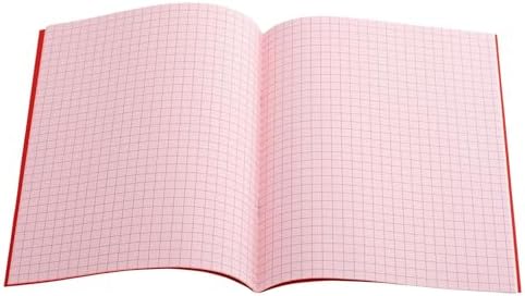 9" x 7" - 7mm Squared Tinted Paper - Exercise Book Red Cover - Pink ...