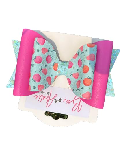 Amazon.com: Bow-Aholic Bowtique- Yummy Summer Faux Leather and Glitter Handmade Hair Bow ...