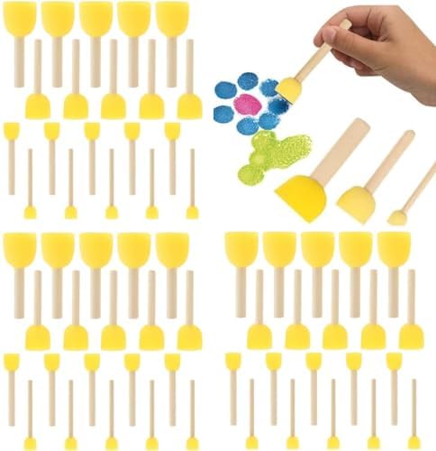 WAFJAMF 20-Pieces Assorted Size Round Sponges Brush Set, Paint Tools for Kids : Amazon.co.uk ...