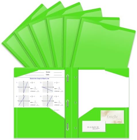 Amazon.com : BAOFALI 6 Pack A4 Pocket Plastic Folder 2 Pockets and 3 ...