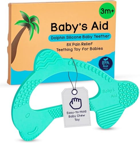 Amazon.com : Baby’s Aid Dolphin Silicone Baby Teether, Easy to Hold ...