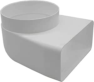 Kair Elbow Bend Adaptor 150mm x 70mm to 125mm - 5 inch Rectangular to ...