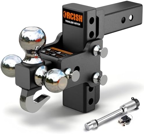 Amazon.com: ORCISH Adjustable Rotating Trailer Hitch, 4-in-1 Tri-Ball ...