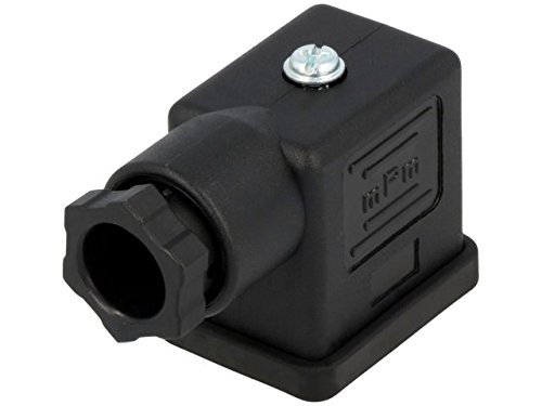 mPm® Connector for Solenoid Valve Black 2 Pole + Earth Rectangular 11 ...