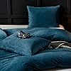 Amazon.com: WARMDERN Blue Flanne Velvet Duvet Cover Queen Sizel Duvet ...