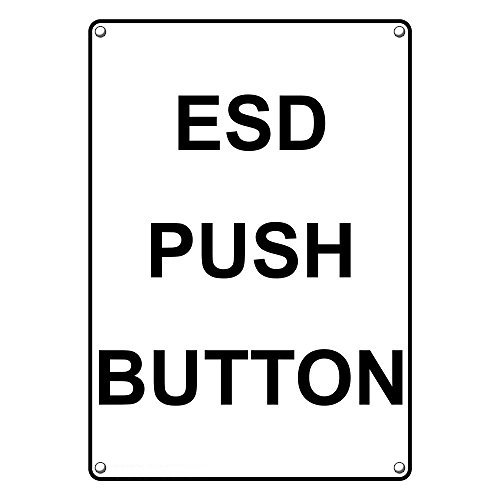 Weatherproof Plastic Vertical ESD Push Button Sign with English Text ...
