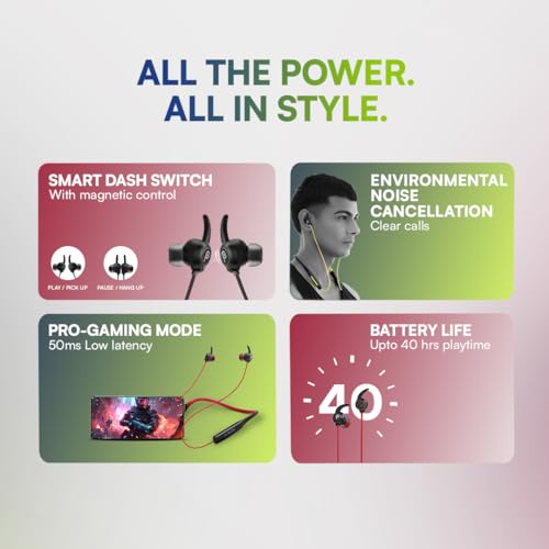 Probuds Wave 921 (Red) Dual-Tone Noise Cancellation Bluetooth Neckband ...