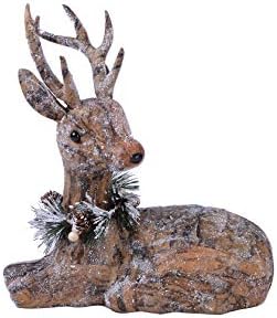 Amazon.com: Transpac Imports Styrofoam Sitting Deer Figurine, Natural ...