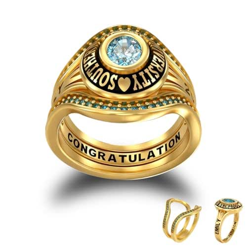 Amazon.com: PhaedraOona Graduation Customed Class Rings - Personalized ...