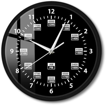 Amazon.com: Timethink 12 Inch 24 Hours Military Time Wall Clock, Silent ...