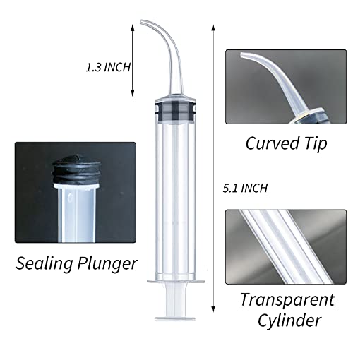 Wisdom Teeth Syringe, 5 Pack Irrigation Dental Syringes with Curved Tip ...