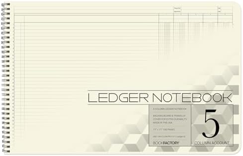 Amazon.com : BookFactory Accounting Ledger Notebook/Large 5 Column ...