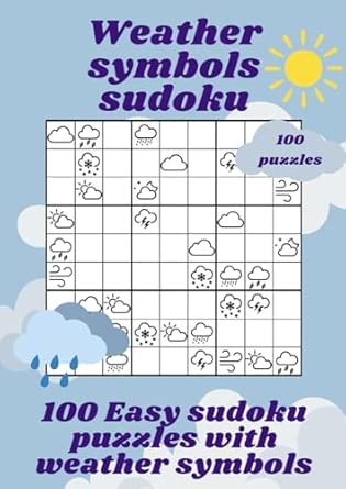 Weather Symbols Sudoku book for adults Easy level: 100 sudoku puzzles ...