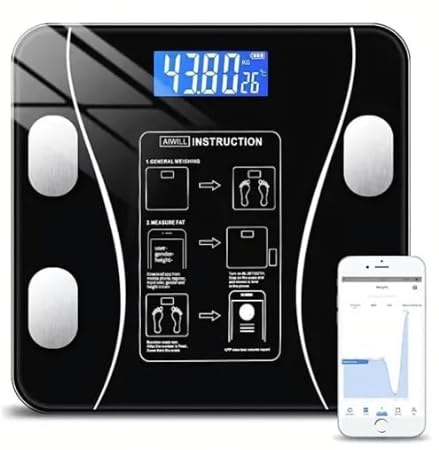 Bioimpedance Scale with LCD Display, Bluetooth Connection : Amazon.in ...