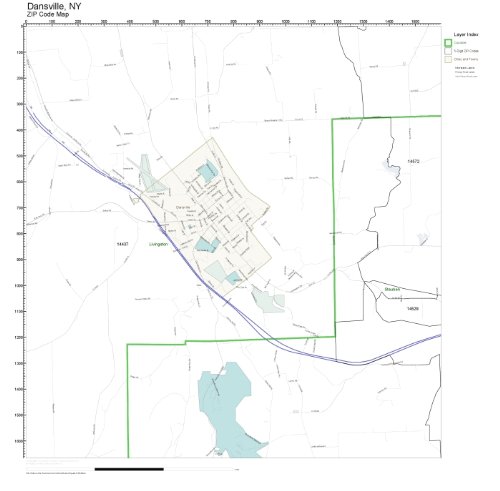 ZIP Code Wall Map of Dansville, NY ZIP Code Map Laminated: Amazon.com ...