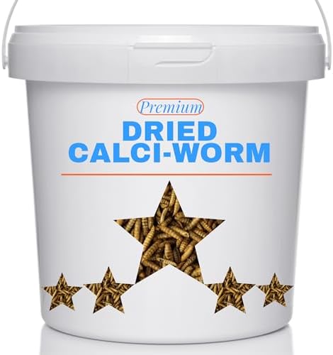 Premium Dried Calci Worms - similar to dried mealworms (5 Litre Bucket ...