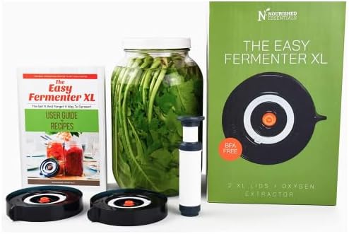 Fermentation Kit with Glass Jar, Lid, and Pump - Fermentation Container ...
