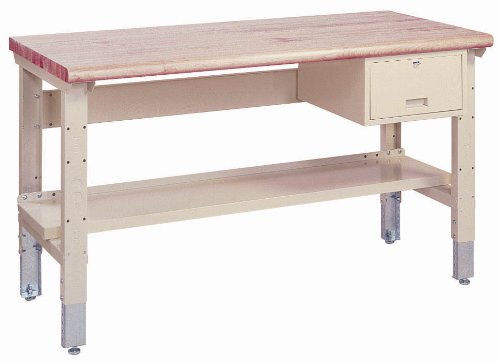 Lyon DD2431A Pressed Wood Over Wood Top Adjustable Legs Work Bench With ...