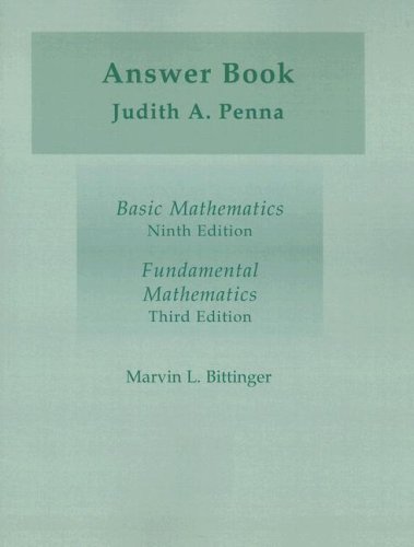 Answer Book for Basic Mathematics 9e/Fundamental Mathematics 3e: Marvin ...