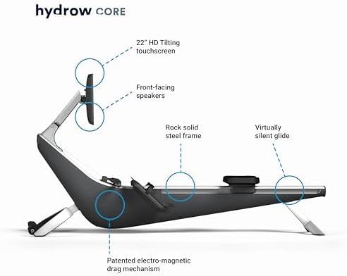 Hydrow Core Rowing Machine - No Membership Required | Immersive 22" HD ...